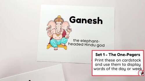 73 Social Studies Vocabulary Cards on World Religions for Word Walls