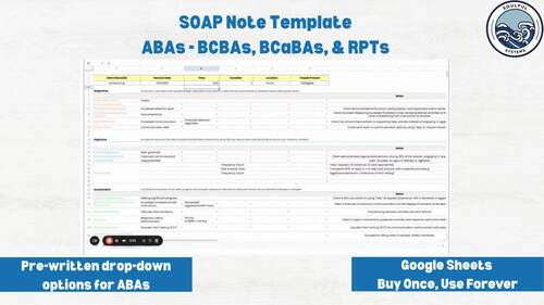 BCBA SOAP Note Template for ABAs and Behavioral Analysts, SOAP Note Example