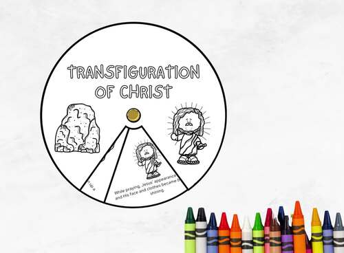 Transfiguration of Christ Bible Lesson Spinning Wheel, Sunday School Craft
