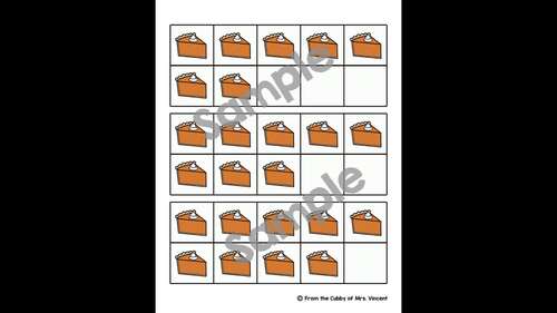 Pumpkin Pie and Pumpkin Tens Frame Counting Practice 0-10 Low Prep