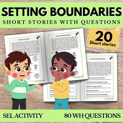 Setting Boundaries 20 SEL Social Scenarios Comprehension Worksheets ...
