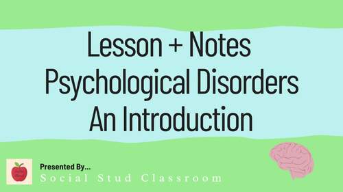 High School Psychology: Intro to Disorders / Abnormal Psych (Clinical ...
