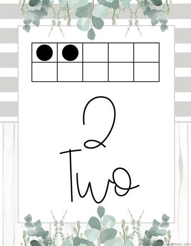 Farmhouse Number Posters English/Spanish by CreateLoveandTeach | TPT