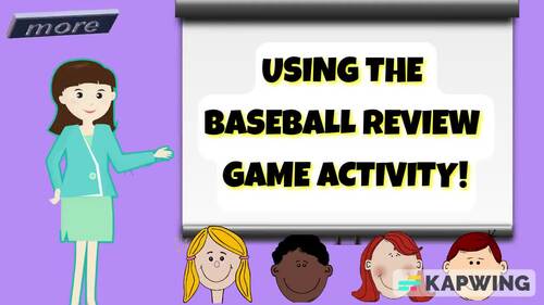 Baseball Review Game Activity Editable Template Math ELA History ...