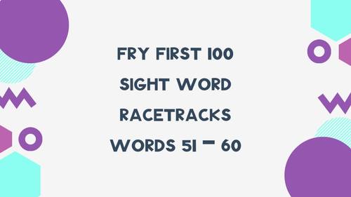 Fry Sight Word Fluency Racetracks | Words 51 - 60 | Printable | TPT