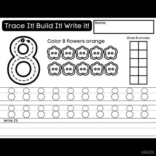 Read + Count + Write Numbers to 20 No Prep Worksheets for Kindergarten