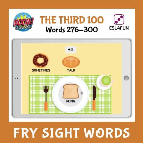 Boom Cards- Fry Sight Words-The Third 100 (Words 276-300) by ESL4FUN