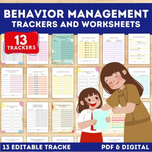 13 Editable Behavior Trackers Behavior Charts Reflection Worksheet ...