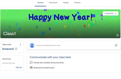 Animated Google Classroom Header (New Year Celebration) Banner by ...