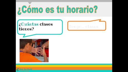 Spanish 1 ULTIMATE Teaching Slides: My School Schedule by Sher the World