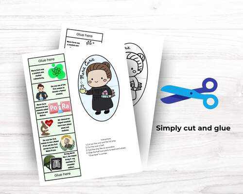 Marie Curie Fold Out Craft Women In Science Printable by Golden Ash Designs
