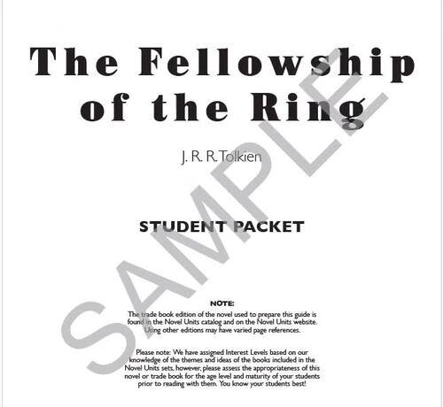 The Fellowship of the Ring Novel Units® Student Packet Novel Study