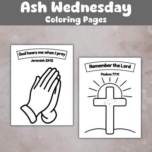Ash Wednesday Coloring Pages & Songs | Lent Bible Activities for Kids