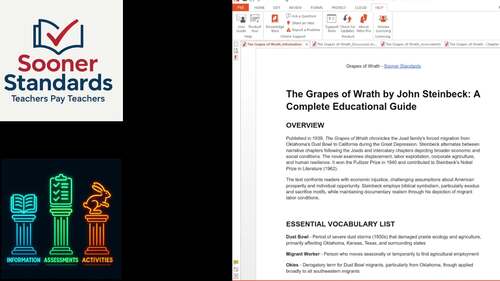 The Grapes of Wrath Novel Study | 434-Page Unit | Assessments, Activities