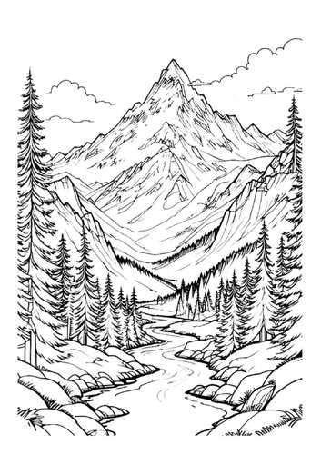 Mountain Coloring Pages – Nature-Themed Printable Activity (No Prep)