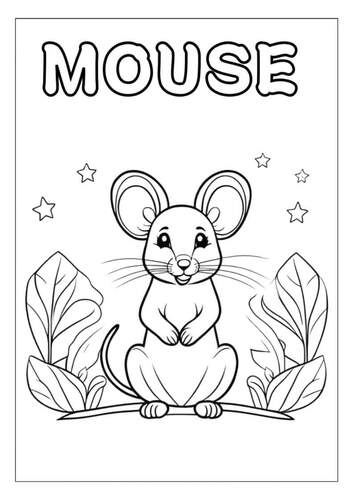 mouse Printable Cute coloring sheet,Kids,illustration,Prek,Coloring page