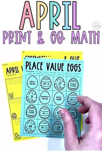 April No Prep Math Printables for 1st & 2nd Grade | Digital | TpT