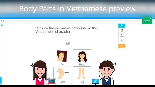 BODY PARTS Vietnamese Distance Learning | BODY PARTS Vietnamese BOOM Cards™