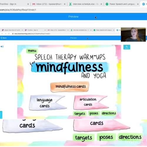 Speech Therapy Mindfulness, Yoga, Speech Therapy Boom Cards, Distance ...