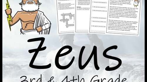Zeus Close Reading Comprehension Activity | 3rd Grade & 4th Grade