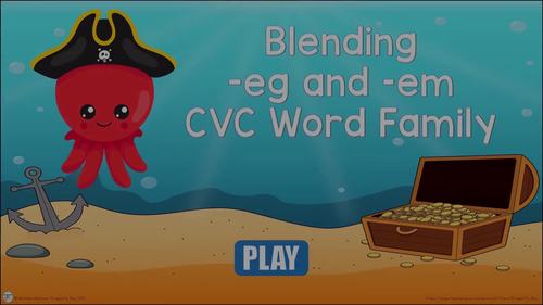 eg & em CVC Word Family Blending for PowerPoint™ Google Slides™ Boom ...