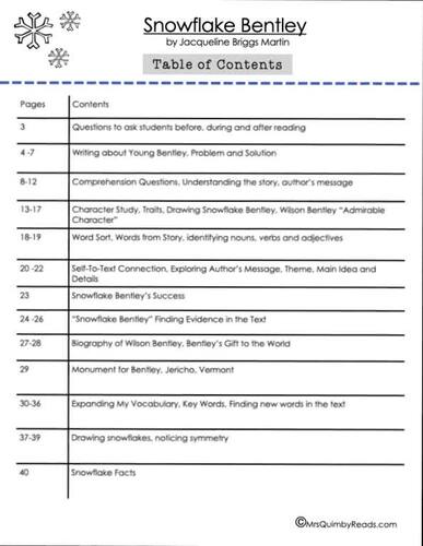 Snowflake Bentley | 3rd Grade ELA | Book Companion | Children's Literature