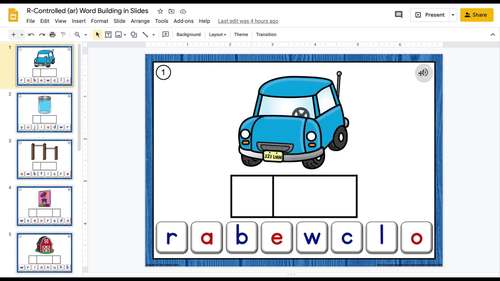 Digital R-Controlled (ar) - Phonics Word Building by Second Grade Smiles