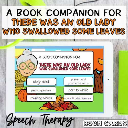 There Was an Old Lady Who Swallowed Some Leaves Book Companion | Boom Cards
