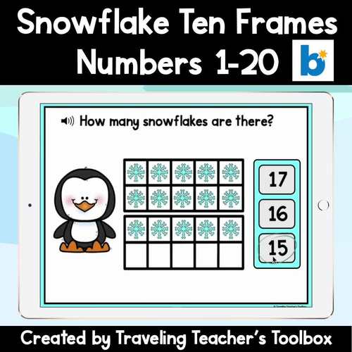 Winter Snowflake Ten Frames Counting 1-20 Boom Cards | TPT