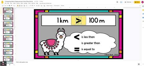 Comparing km, m, cm and mm: Google Slides™ by GroovyGarden | TPT
