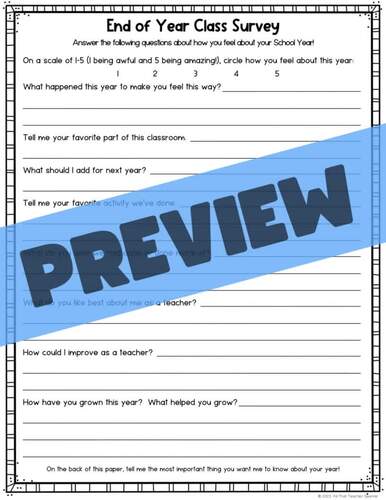 End of Year - Last Week of School - Printable Activities - 3rd 4th 5th