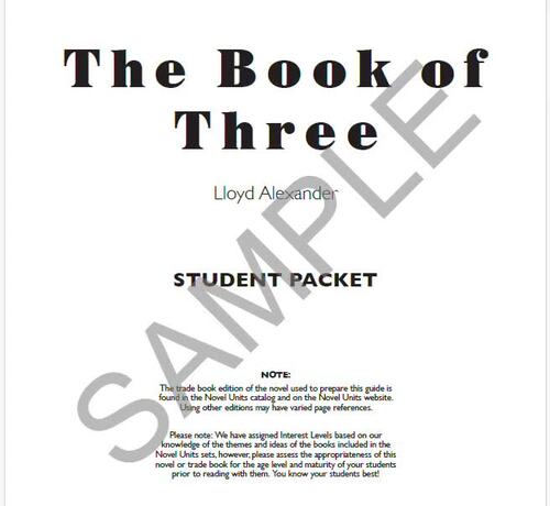 The Book of Three Novel Units® Student Packet Novel Study | TPT