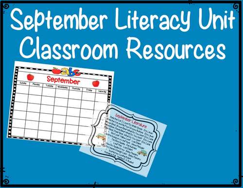 September Literacy Unit: Lesson Support For Back to School Literature