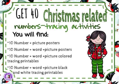 CHRISTMAS Pre-Writing Practice - Numbers 1-10 - ELT by maiteacher 89 MJA