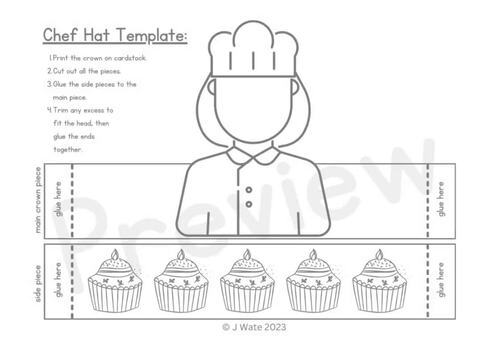 Baker & Chef Crown Craft Activity Pack - Templates for Baker Day Fun