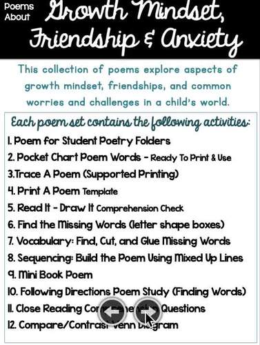 Poem of the Week Seasonal BUNDLE Spring Fall Winter Growth Mindset Grade 1