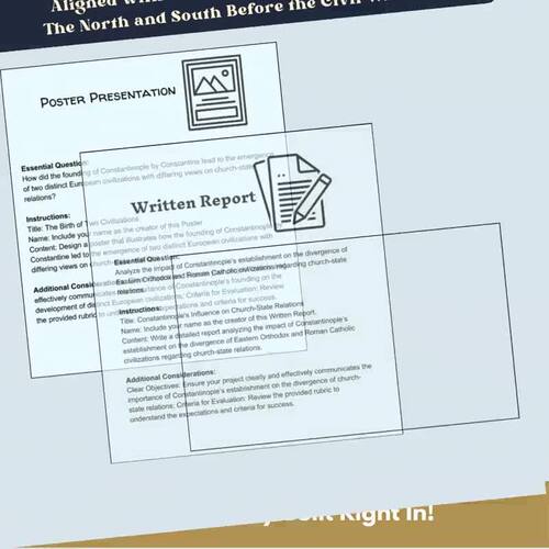 Regional Differences and the Civil War • PBL Choice Board — HSS 8.10.2