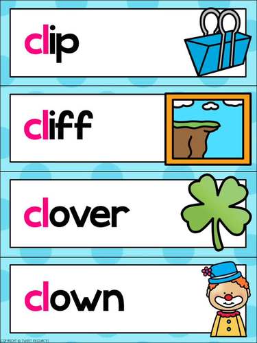 Blends Phonics NO PREP Printables for "cl" by Tweet Resources | TpT