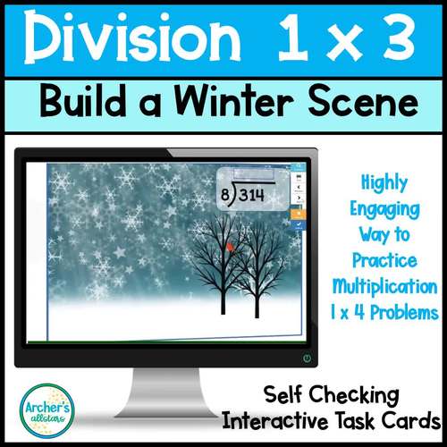 Build a Winter Scene 1 x 3 Division Boom Digital Task Cards | TPT