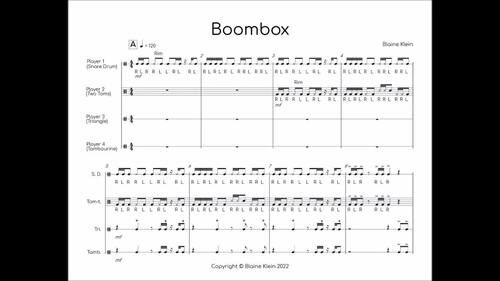 Boombox (Beginner Percussion Quartet) by Blaine Klein by Blaine Klein