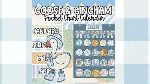 Goose & Gingham Grandmillennial Pocket Chart Coquette Calendar Set