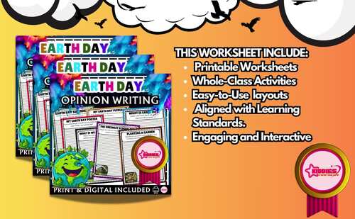 Earth Day Writing Prompts Activities 2rd,3rd,4th,5th,6th,7th,8th Middle ...