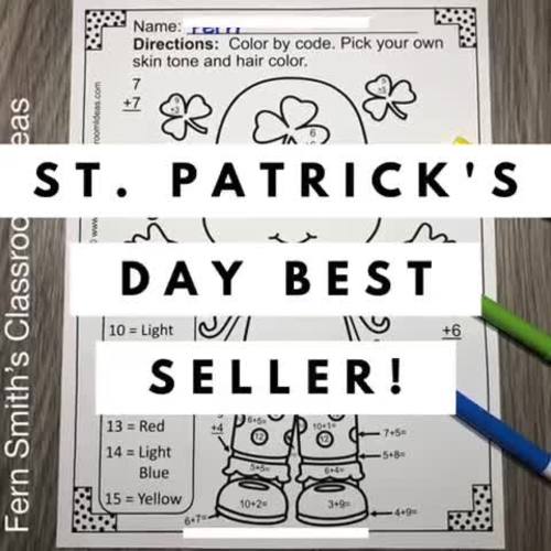 St. Patrick's Day Color By Number Addition by Fern Smith's Classroom Ideas