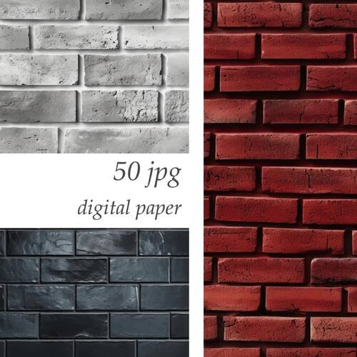Brick Wall Digital Papers, Background by PinkPearly Design | TPT