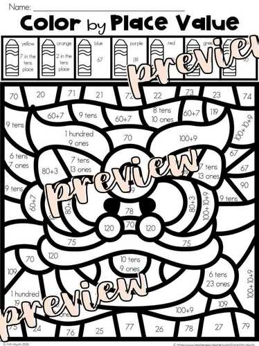 Lunar New Year Color by Place Value Math Worksheet by Anh Huynh | TPT