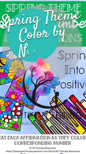 SPRING SEL Color by Numbers - Mental Health Anxiety Growth Mindset ...