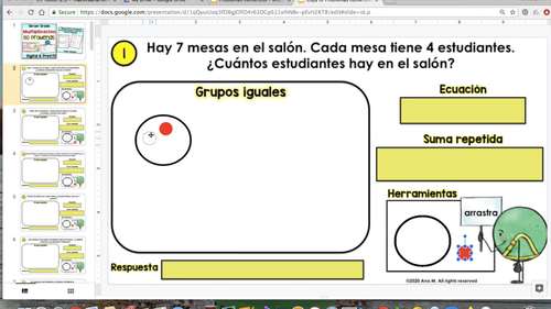 Problemas de multiplicación - Word Problems in Spanish - Google Classroom