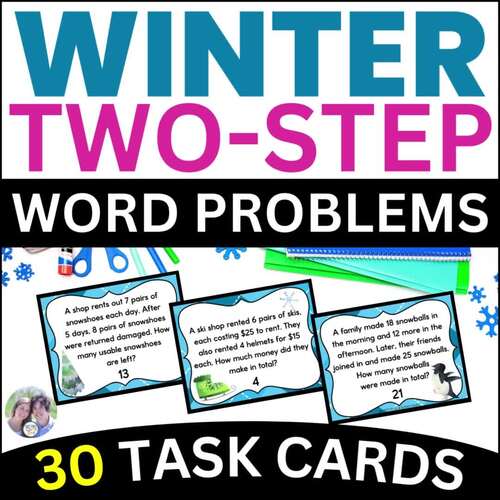 Two-Step Word Problems for Winter Mixed Operations 3rd 4th Grade Math ...