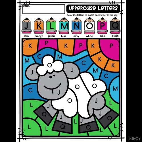 Kindergarten Color-by-Letter Alphabet Worksheets – Upper + Lowercase ...