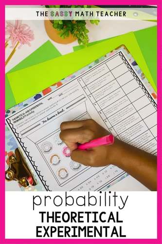 Theoretical and Experimental Probability Worksheet by The Sassy Math Teacher